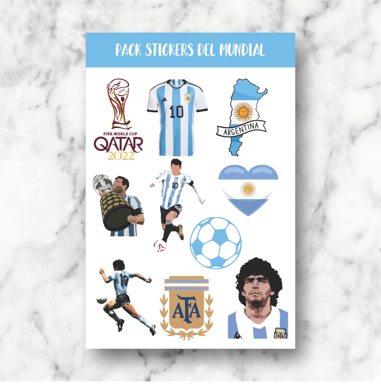 Pack 10 Stickers Decorativos del Mundial - Estilo personalizado